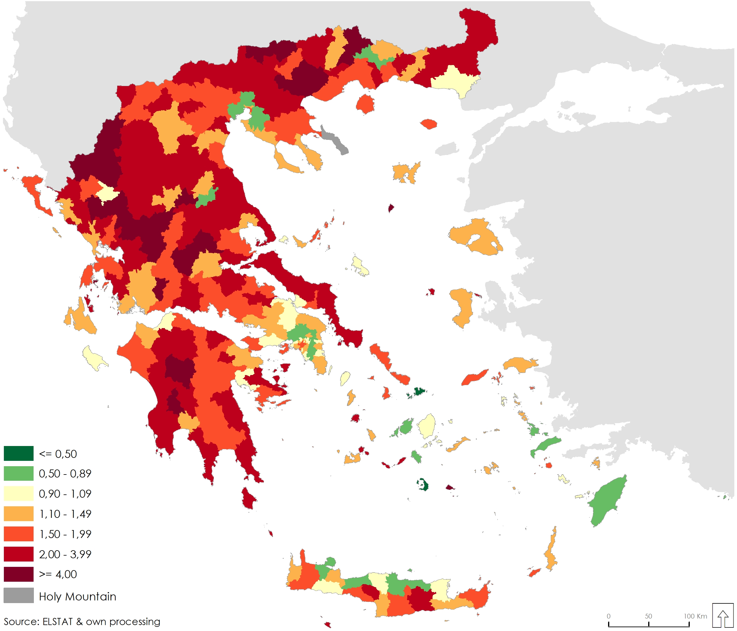 Greece — demographic challenges at the national and regional level ...